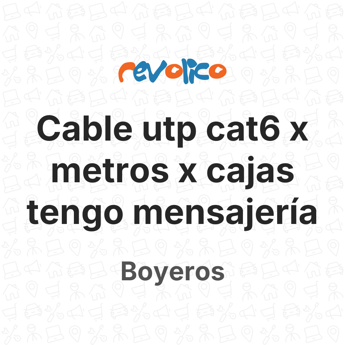 Cable utp cat6 x metros x cajas tengo mensajería en Boyeros, La Habana ...