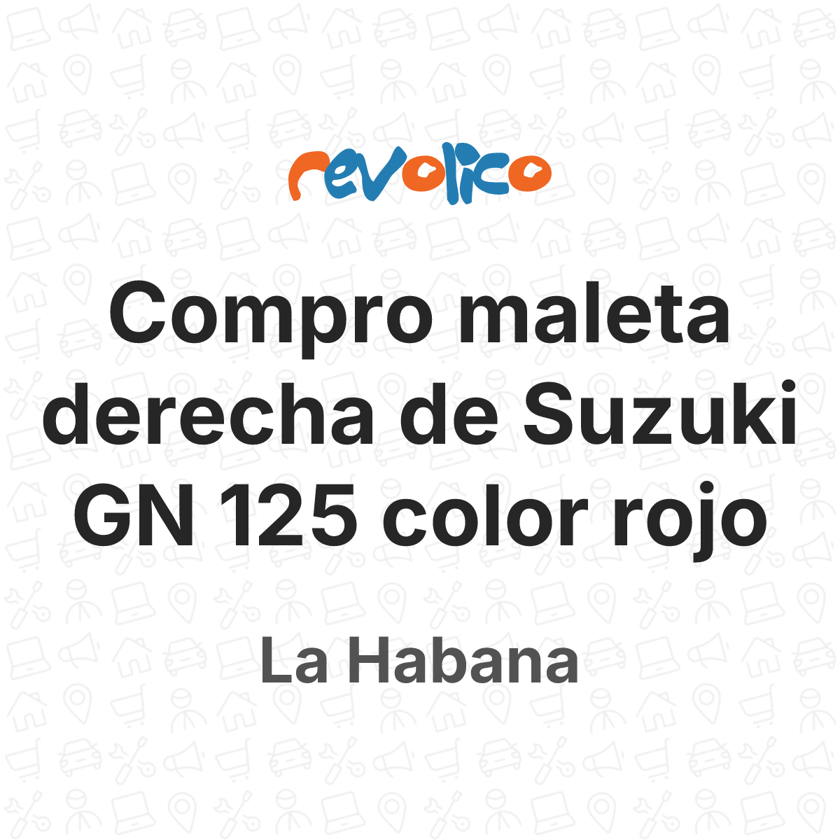 Compro maleta derecha de Suzuki GN 125 color rojo en La Habana, Cuba ...