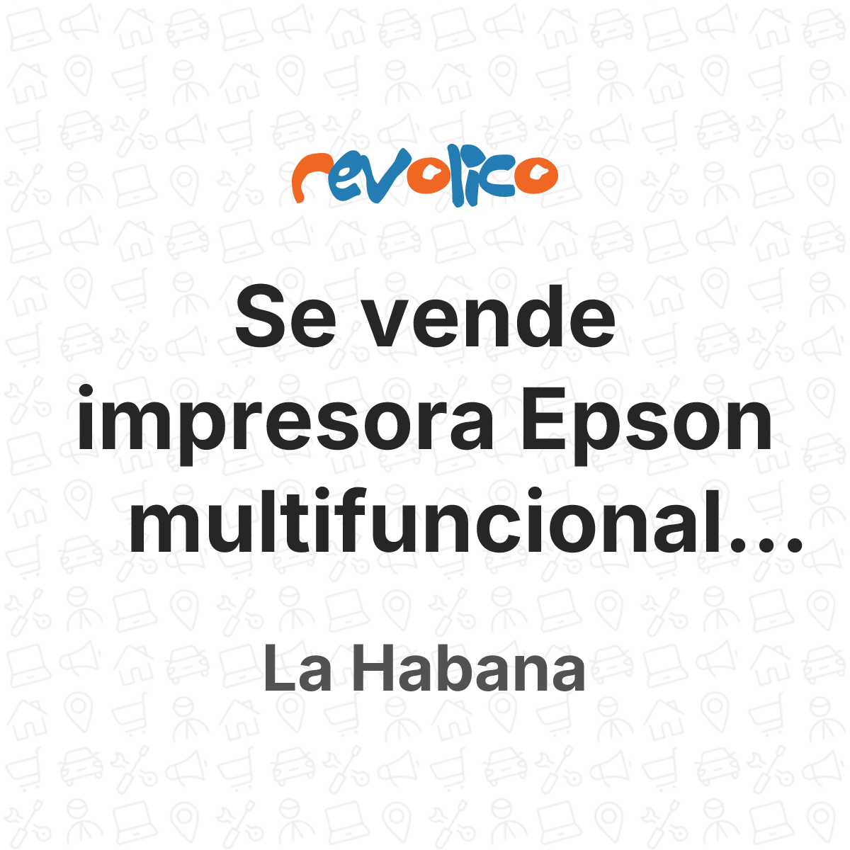 Se vende impresora Epson multifuncional ecotank L3 en La Habana, Cuba ...