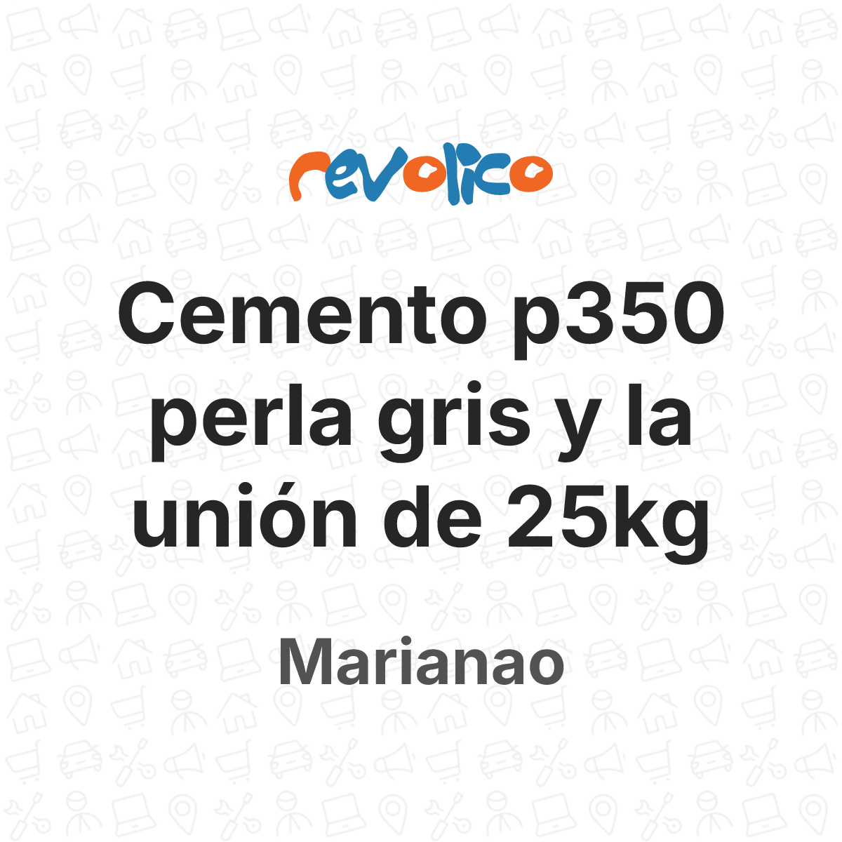 Cemento p350 perla gris y la unión de 25kg en Marianao, La Habana, Cuba ...
